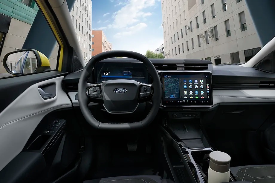 The two-tone interior design is dominated by two 12.8-inch and 12-inch ...