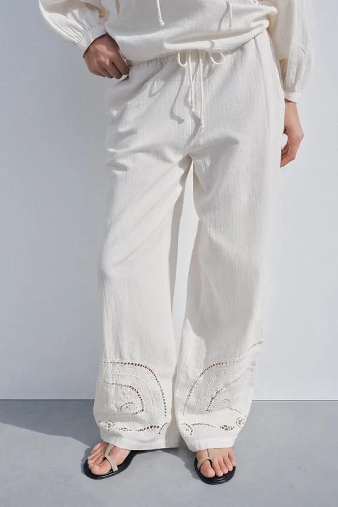 White embroidered pants from Zara - Foto 3 de 8