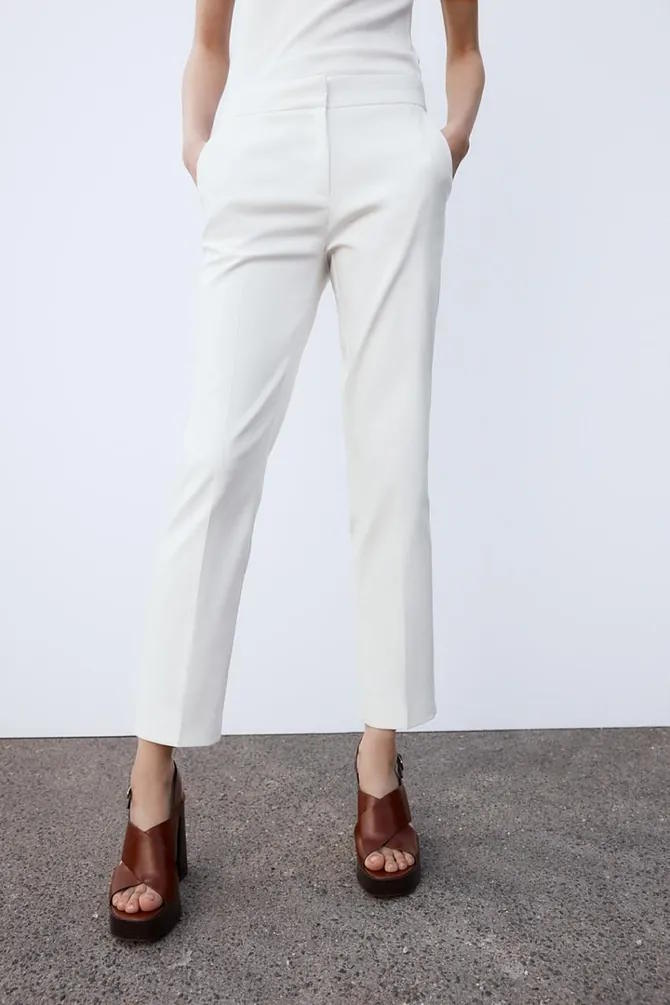White ankle-length pants from Zara - Foto 2 de 8